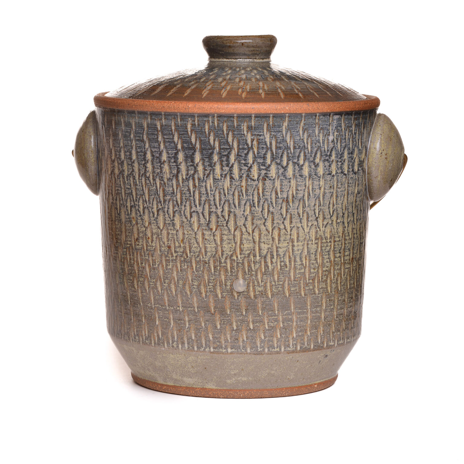 Steel Blue and Brown Ceramic Compost Bucket – Southern Highland Craft Guild