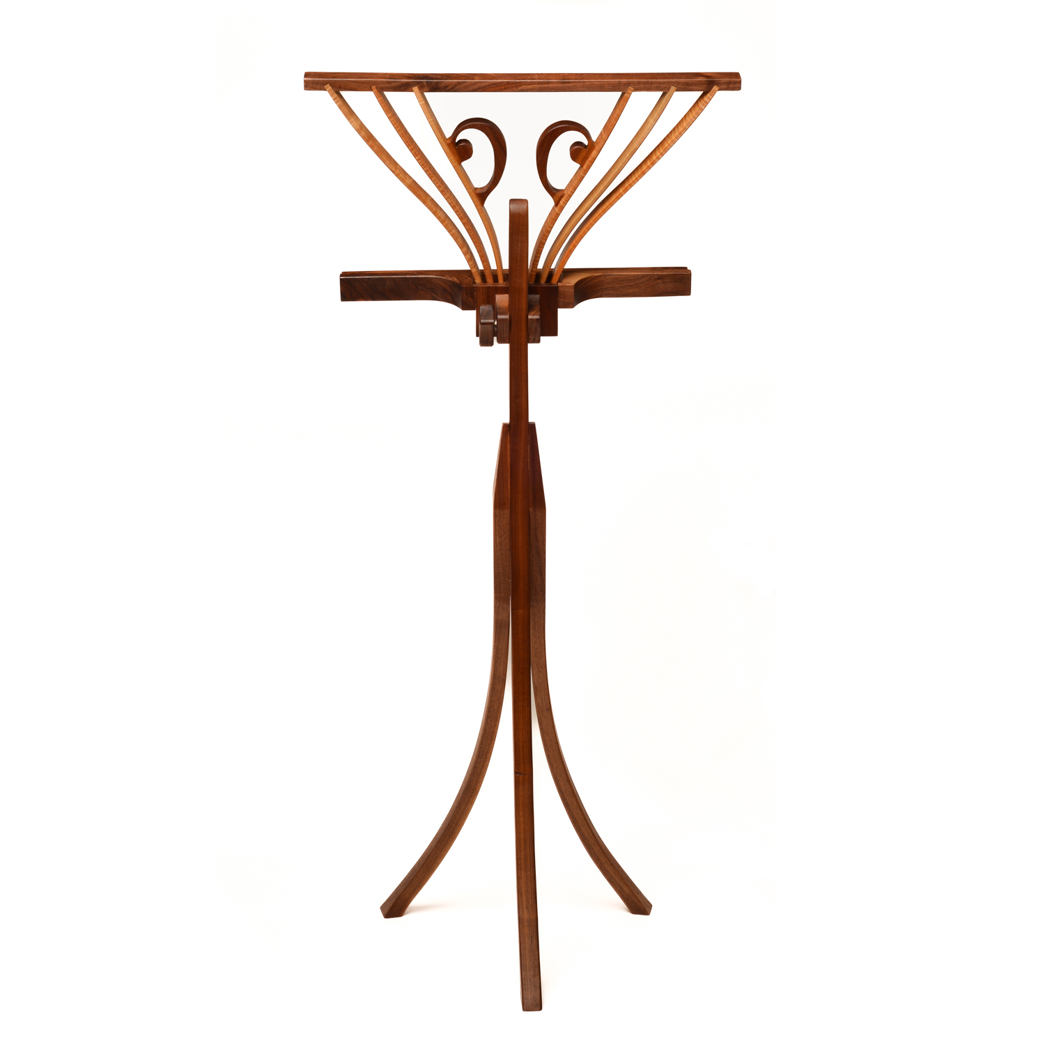 Walnut and Tiger Maple Bass Clef Music Stand – Southern Highland Craft ...