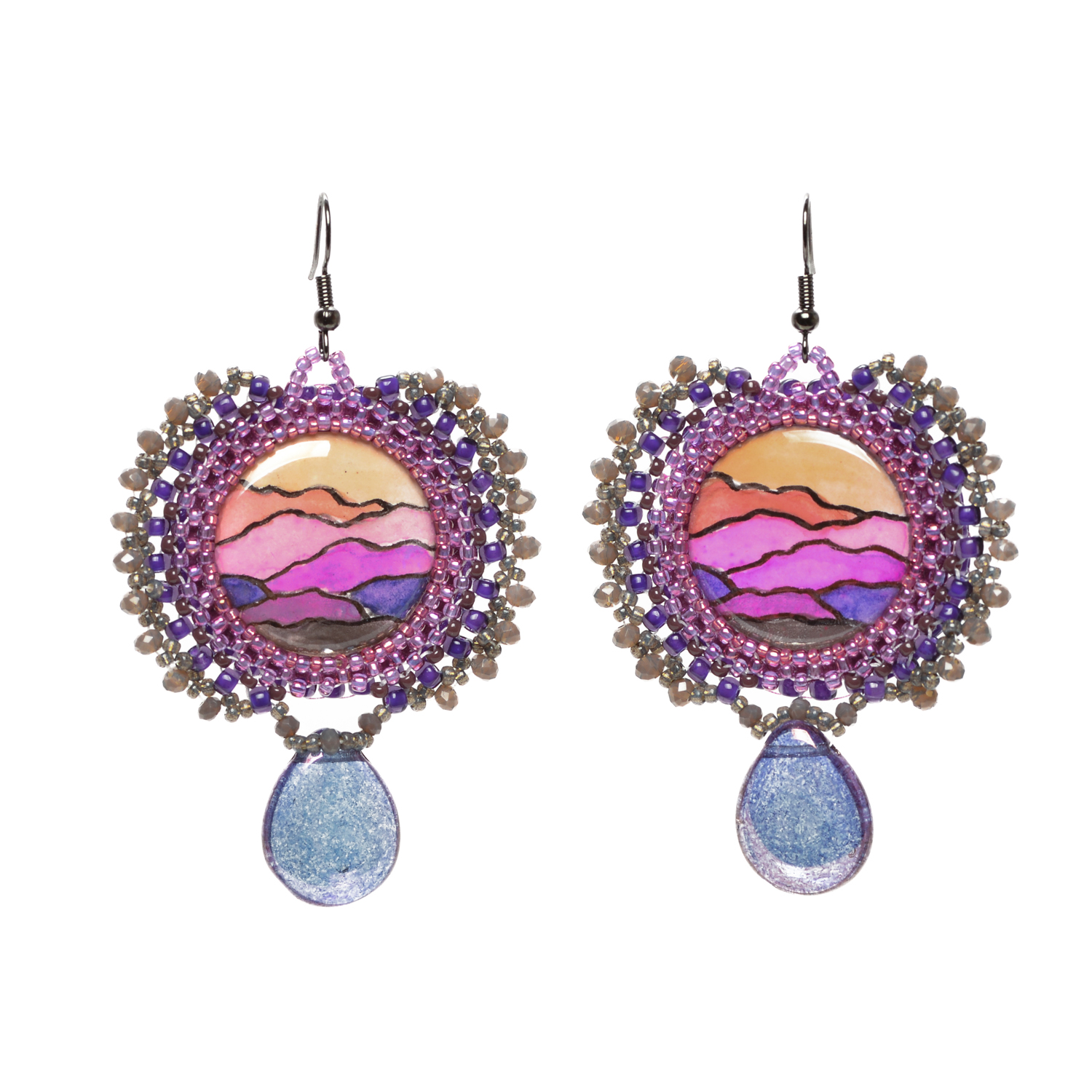 Purple Curves, Earrings – Southern Highland Craft Guild