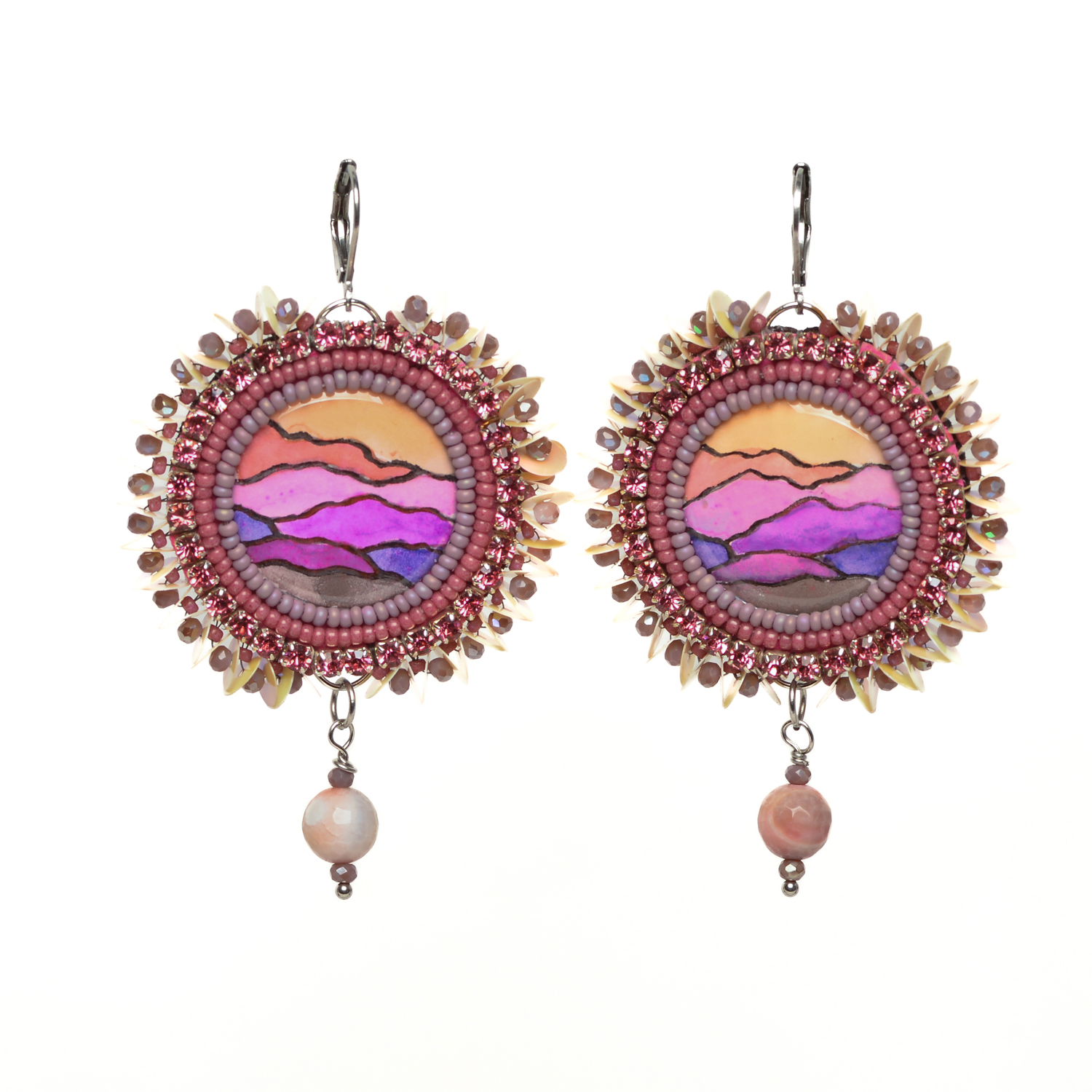 Pink & Purple Curves, Earrings – Southern Highland Craft Guild