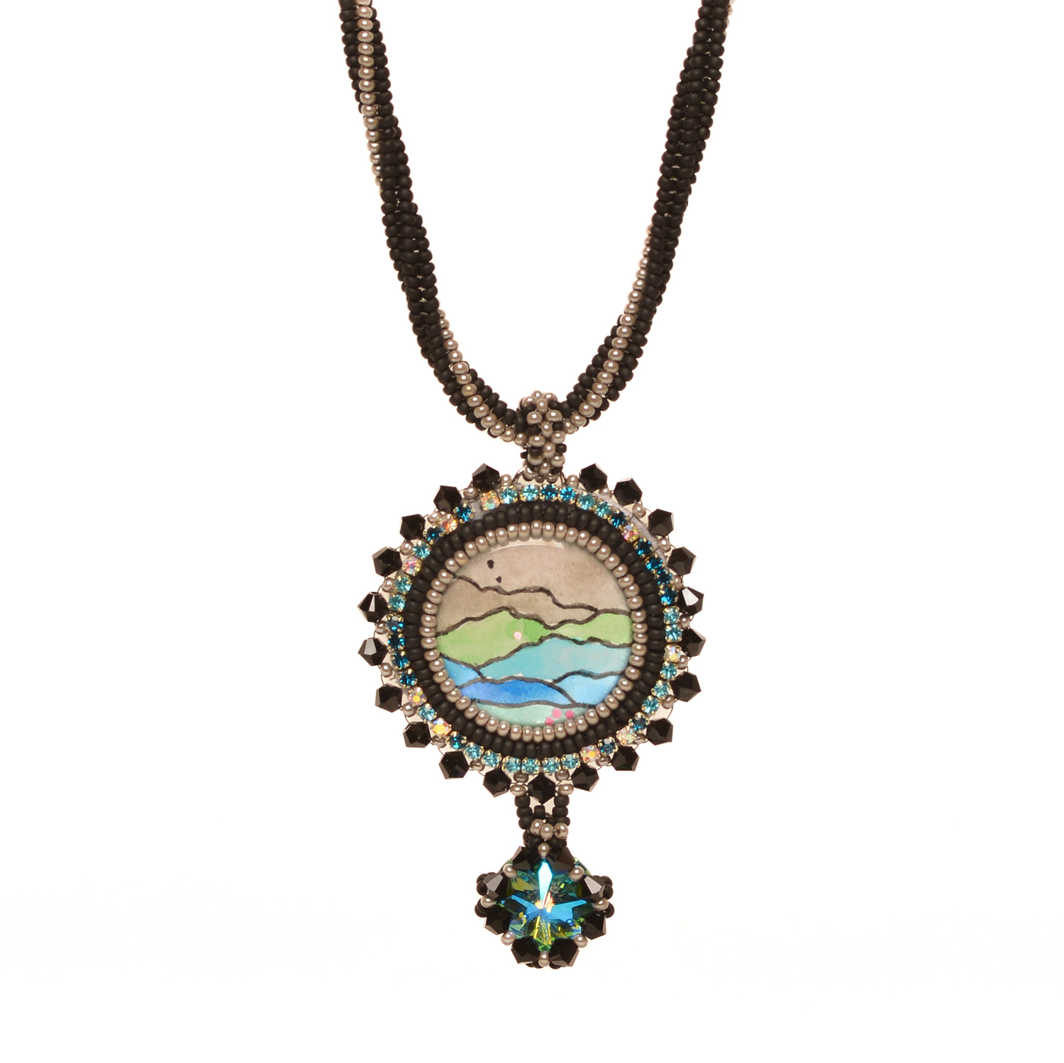 Black and Blue Curves, Necklace – Southern Highland Craft Guild