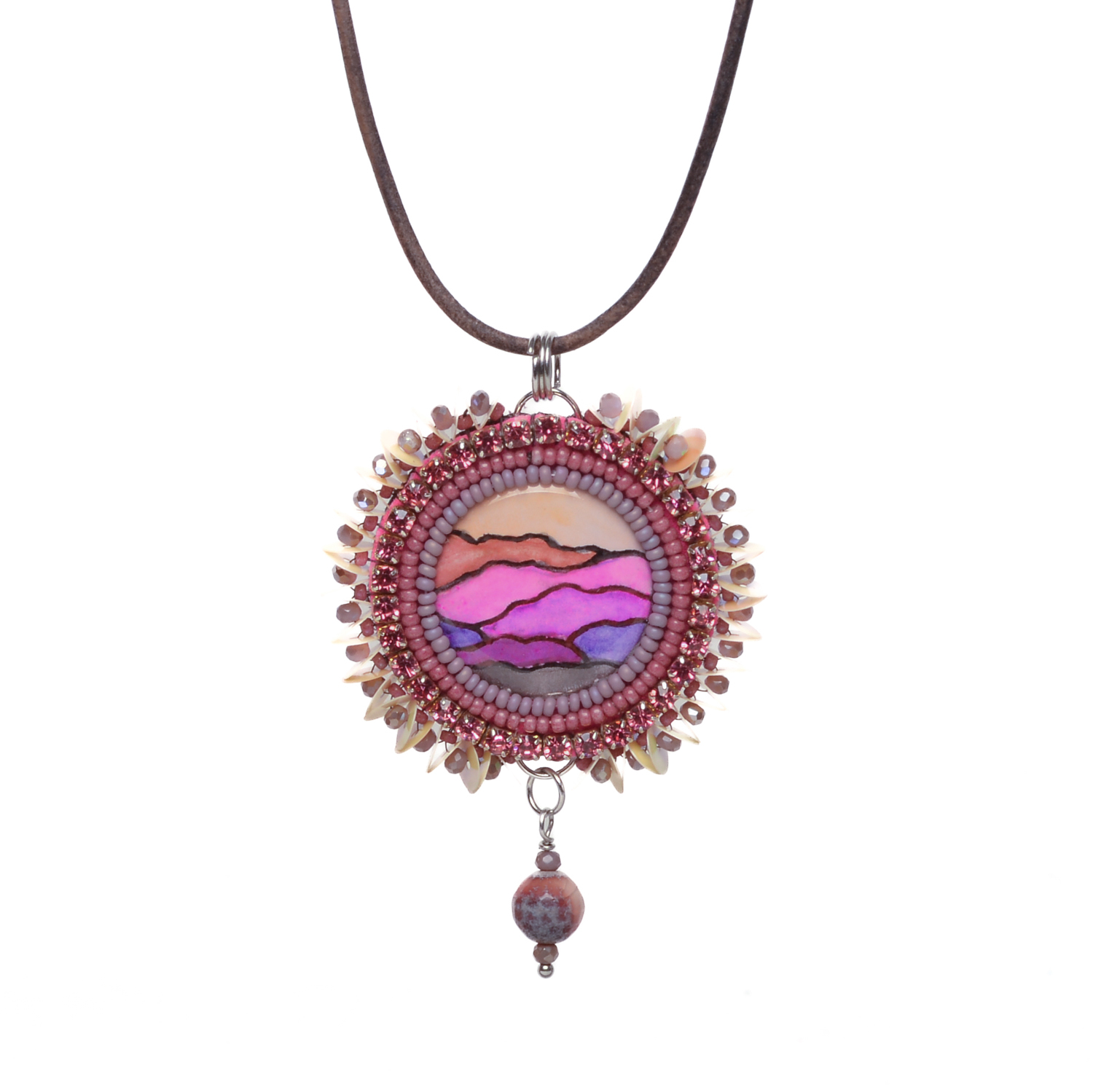 Pink & Purple Curves, Necklace – Southern Highland Craft Guild